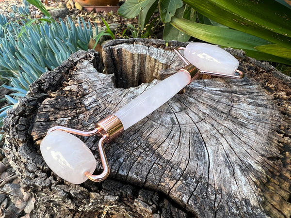Rose Quartz Crystal Facial Roller - Crystal Impressions